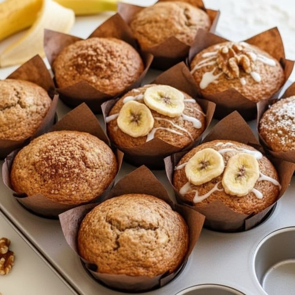 Sourdough Discard Banana Muffins